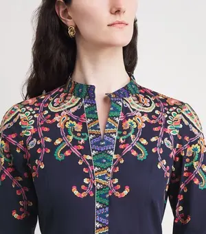 Etro Cotton Paisley Maxi Dress - Blue