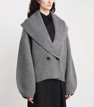 TOTEME Wool-blend Shawl Cardigan - Grey