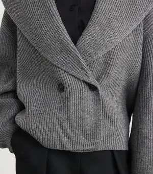 TOTEME Wool-blend Shawl Cardigan - Grey