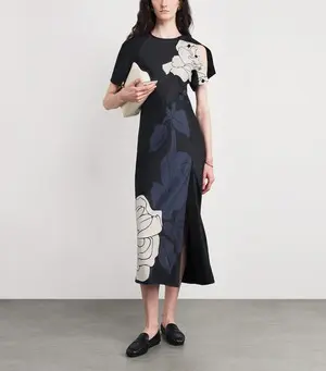 Victoria Beckham Floral Split-hem Midi Dress