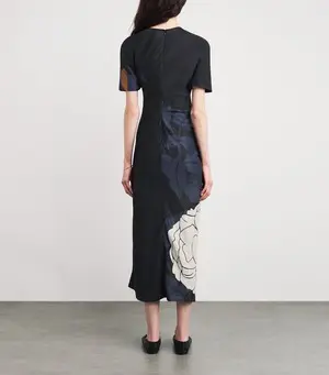 Victoria Beckham Floral Split-hem Midi Dress