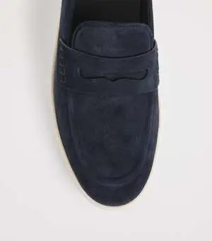 Canali Suede Penny Loafers