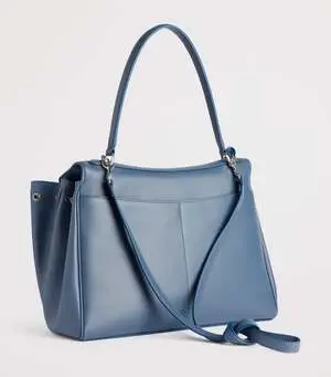 Balenciaga Medium Leather Rodeo Shoulder Bag - Blue