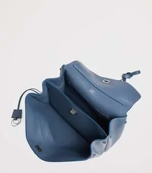 Balenciaga Medium Leather Rodeo Shoulder Bag - Blue