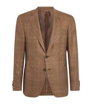 Canali Wool-silk-linen Check Blazer