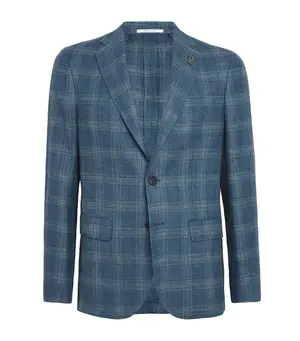 Pal Zileri Silk-linen-wool Check Blazer