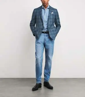 Pal Zileri Silk-linen-wool Check Blazer
