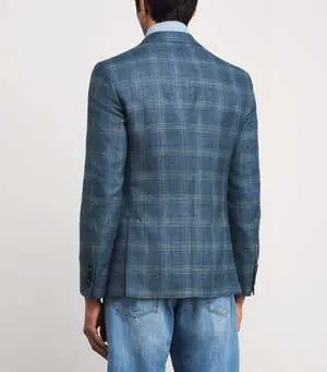 Pal Zileri Silk-linen-wool Check Blazer