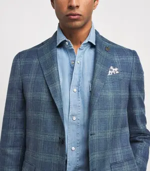 Pal Zileri Silk-linen-wool Check Blazer