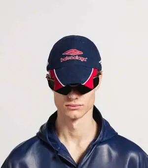 Balenciaga Cotton Twill 3b Football Cap - Blue