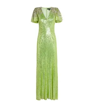Jenny Packham Sequin V-neck Manon Gown