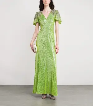 Jenny Packham Sequin V-neck Manon Gown