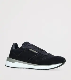 FERRAGAMO Suede Low-top Sneakers - Blue