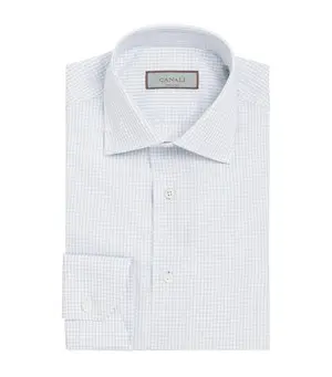 Canali Cotton Check Shirt - Blue