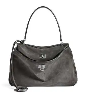 Balenciaga Small Suede Rodeo Top-handle Bag - Black