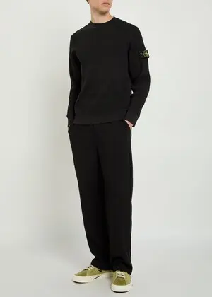 Stone Island Waffle Cotton Jumper - Black