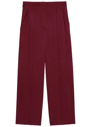 Simkhai Kyra Pintuck Wide-leg Satin Trousers