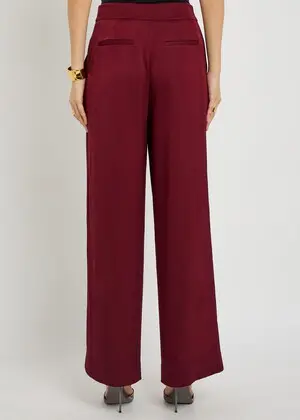 Simkhai Kyra Pintuck Wide-leg Satin Trousers