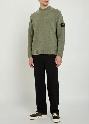 Stone Island Logo Cotton Jumper - Sage