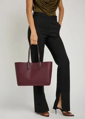 CHRISTIAN LOUBOUTIN Cabata Small Grained Leather Tote Bag - Brown