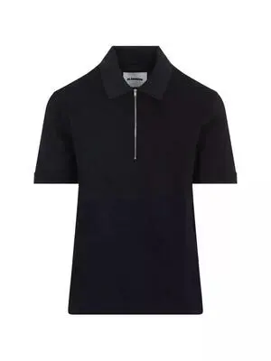 JIL SANDER Zip Polo Shirt - Black
