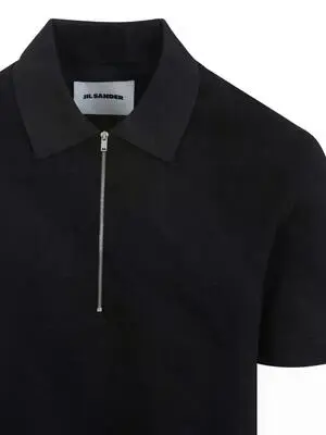 JIL SANDER Zip Polo Shirt - Black