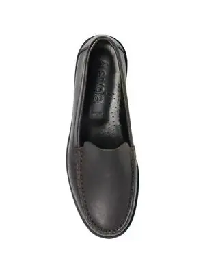 AeydĒ Arthur Topstitched Leather Loafers - Brown