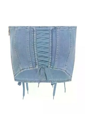 Elisabetta Franchi Lace-up Top - Blue