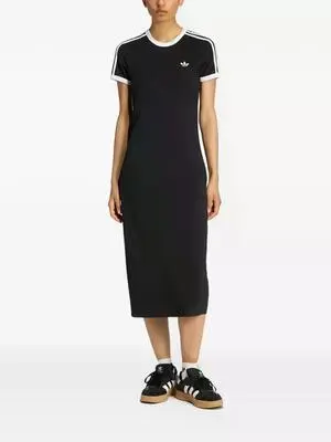 Adidas Adidas 3-Stripes Midi T-Shirt Dress Black