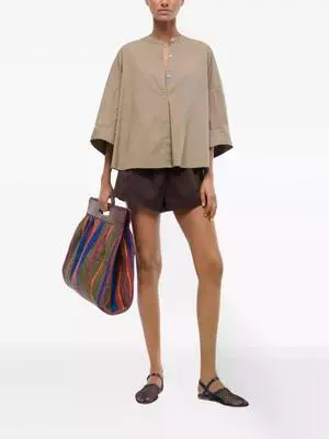 Staud Enzo Pleated Top - Neutrals