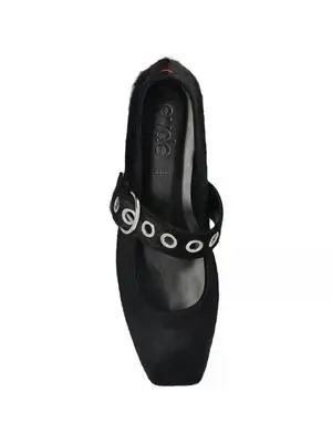 AeydĒ Eyelet Uma Flat Pumps - Black