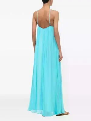 Staud Dasha Halterneck Maxi Dress - Blue