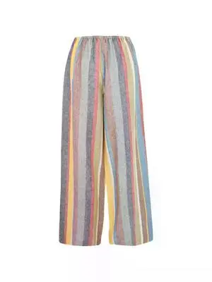 Staud Striped Linen Trousers - Neutrals