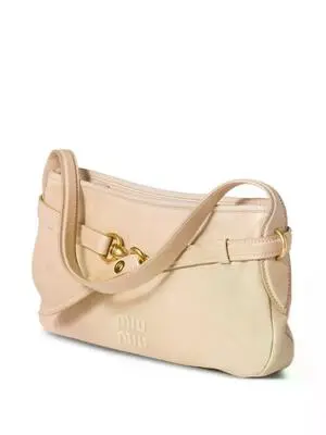 Miu Miu Aventure Leather Shoulder Bag - Neutrals