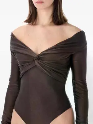 Andamane Kendall Twisted Bodysuit - Brown