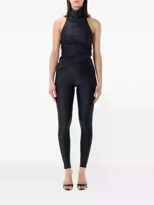 Andamane Tatian Halter Gathered Jumpsuit - Black