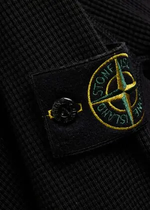 Stone Island Waffle Knit Cotton Jumper - Black