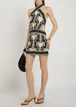 Johanna Ortiz Patterned Linen Mini Dress