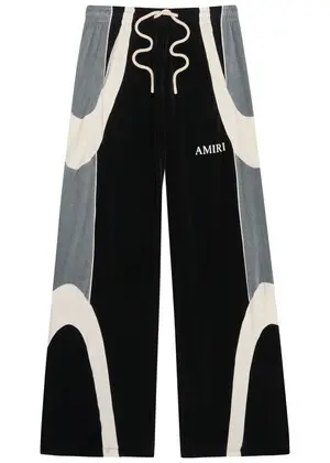 Amiri Colour-blocked Velour Track Pants