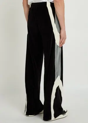 Amiri Colour-blocked Velour Track Pants