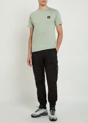 Stone Island Stretch-cotton Cargo Trousers - Black