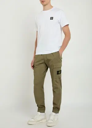 Stone Island Stretch-cotton Cargo Trousers - Green