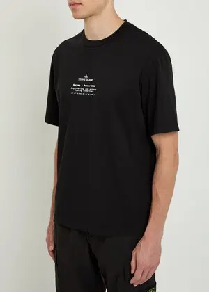 Stone Island Logo-print Cotton T-shirt - Black
