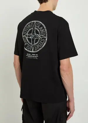 Stone Island Logo-print Cotton T-shirt - Black