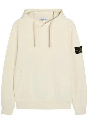 Stone Island Hooded Cotton Sweatshirt - Ivory