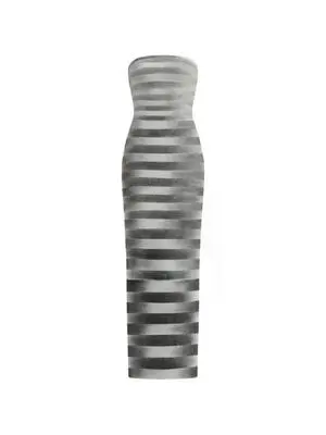 Herve Leger Striped Strapless Dress