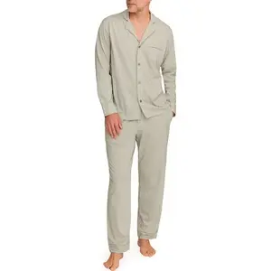 PETITE PLUME Geo Print Lightweight Pima Cotton Pajamas - Green