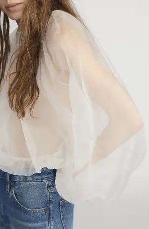 FRAME Sheer Silk Top