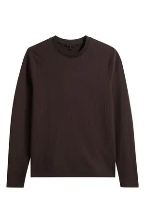 Robert Barakett Sorrell Long Sleeve Cotton Blend T-shirt Espresso