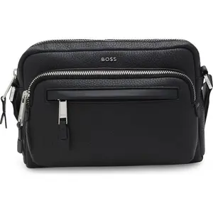 Hugo Small Leather Messenger Bag - Black